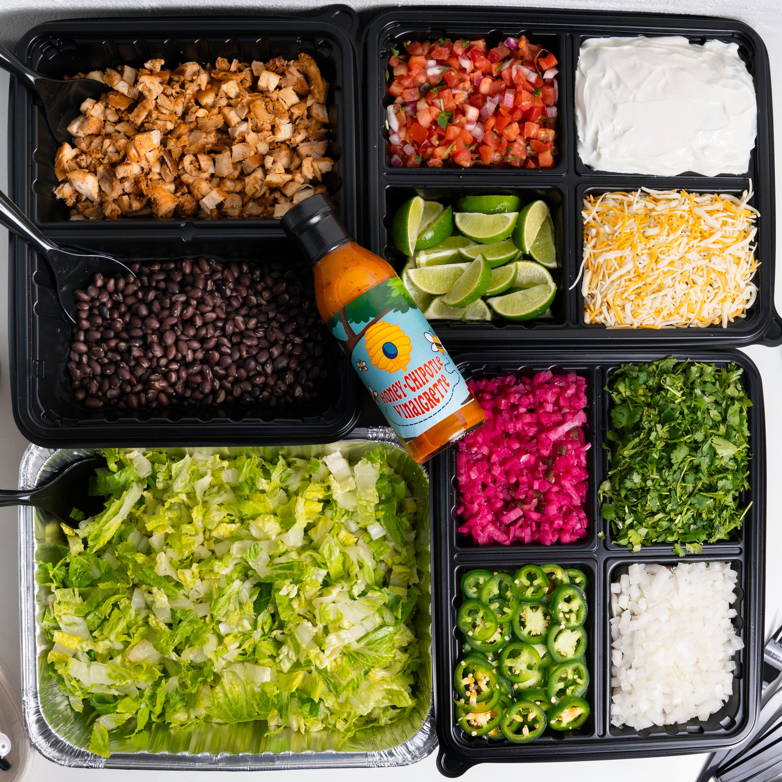10 Person Build Your Own Salad Kit | Luchador Tacos